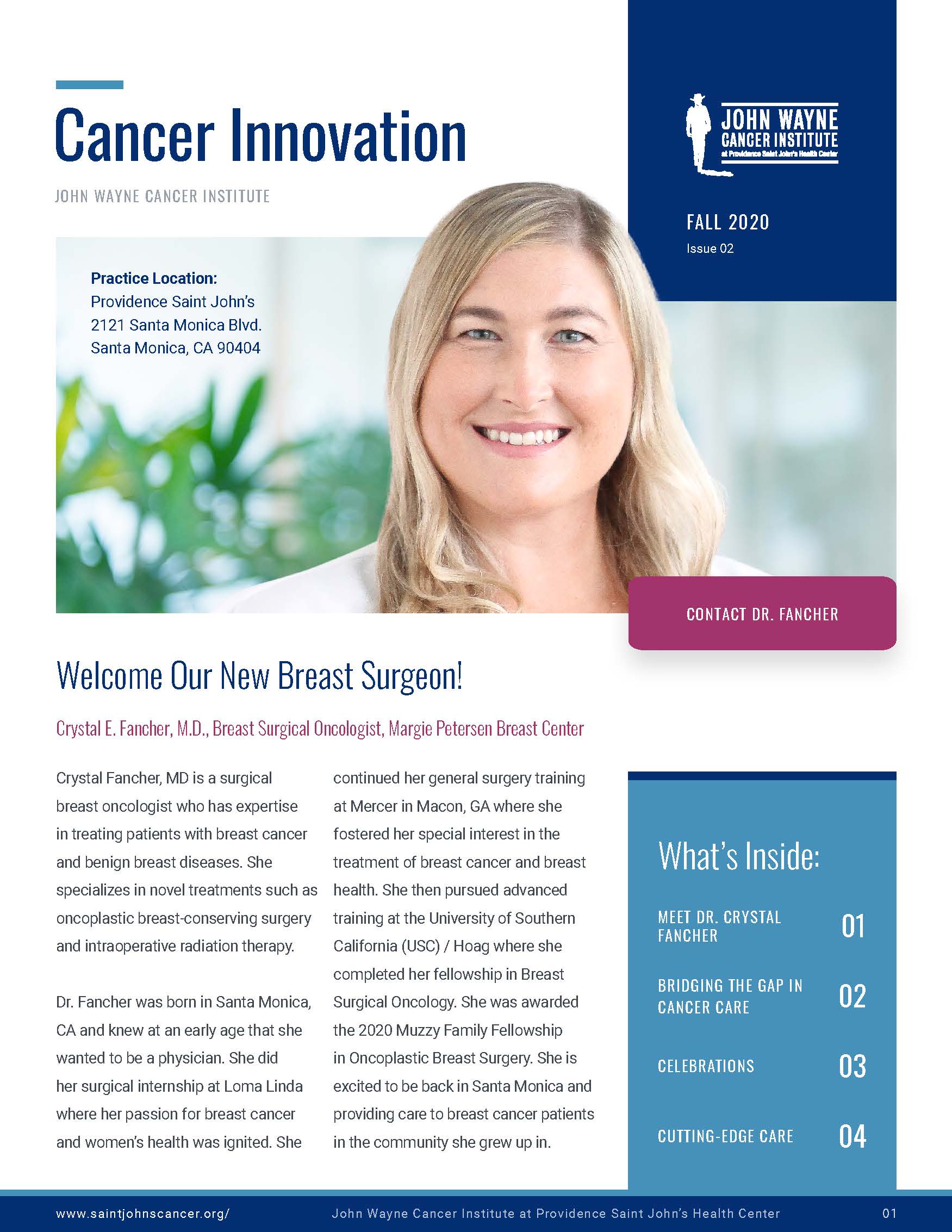 Cancer Innovation Newsletter - Saint John’s Cancer Institute
